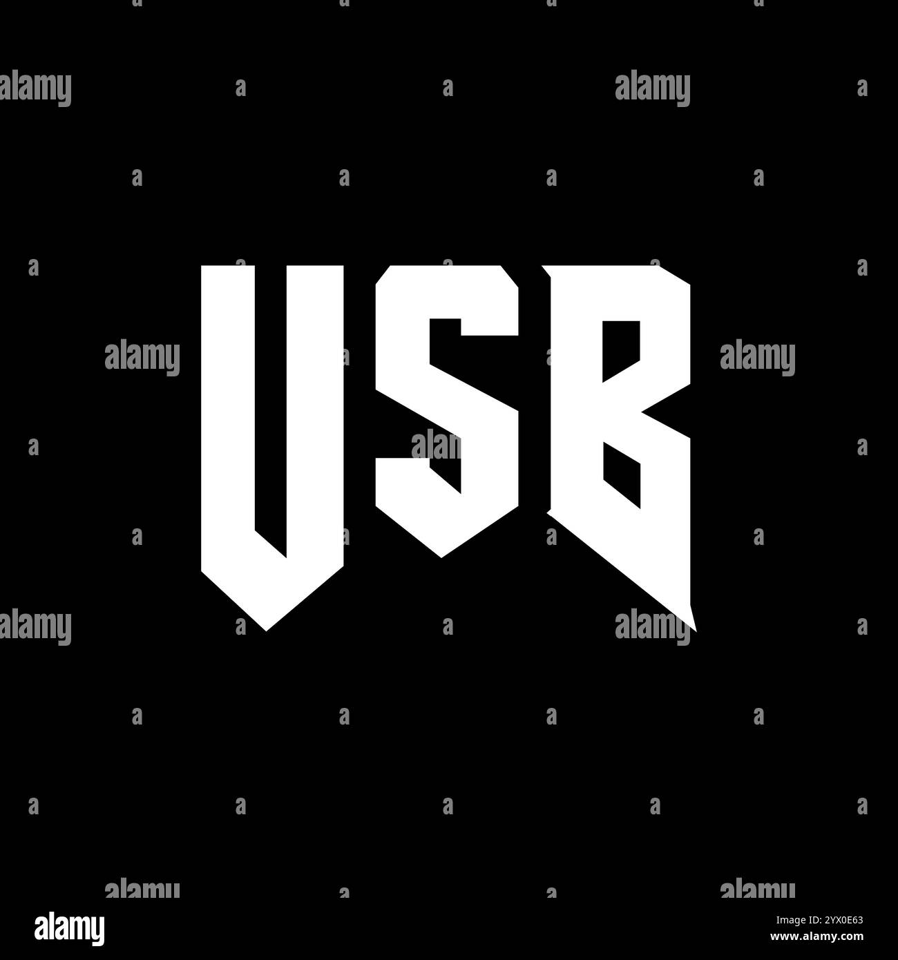 USB letter logo design for technology company. USB logo design black ...