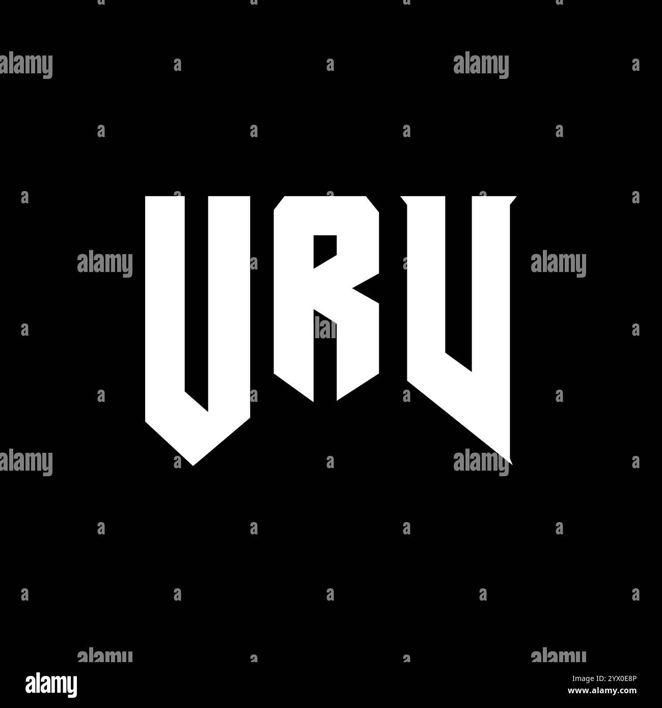 URV letter logo design for technology company. URV logo design black and white color combination ...