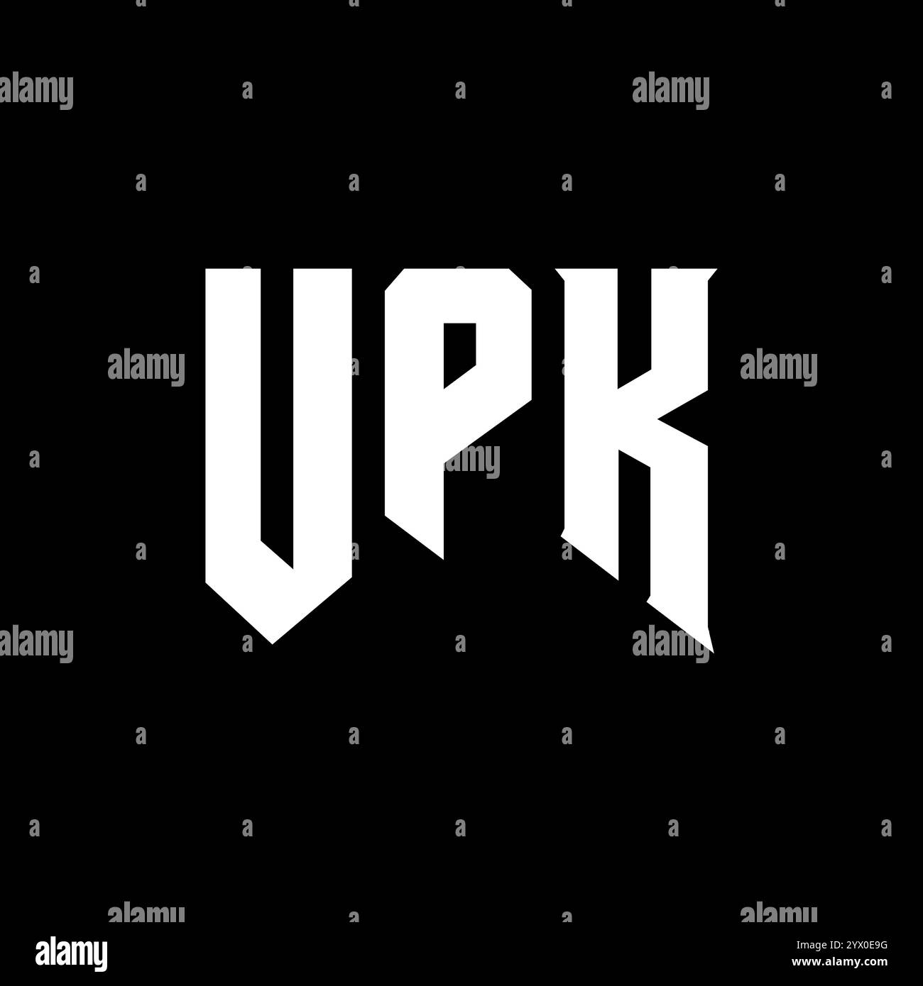 UPK letter logo design for technology company. UPK logo design black and white color combination ...
