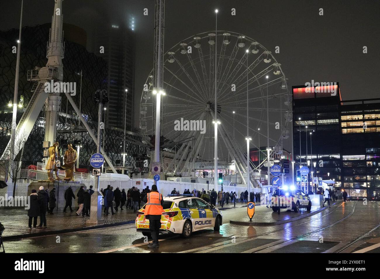 Centenary Square, Birmingham, December 12th 2024 - Emergency services ...