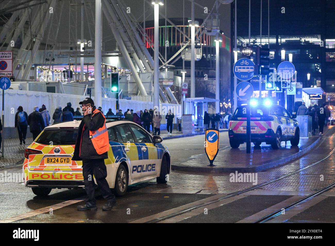 Centenary Square, Birmingham, December 12th 2024 - Emergency services ...