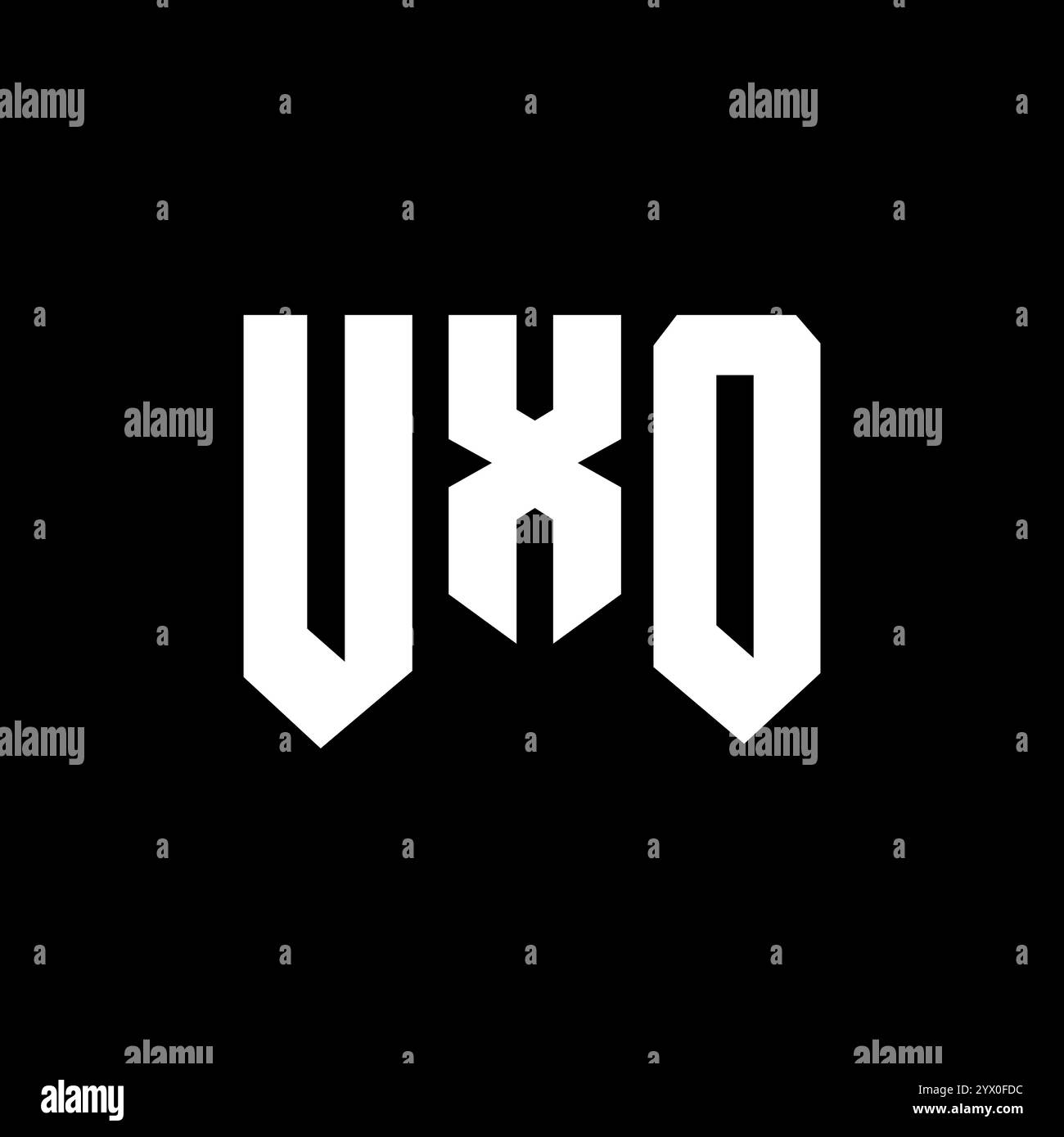 UXO letter logo design for technology company. UXO logo design black ...