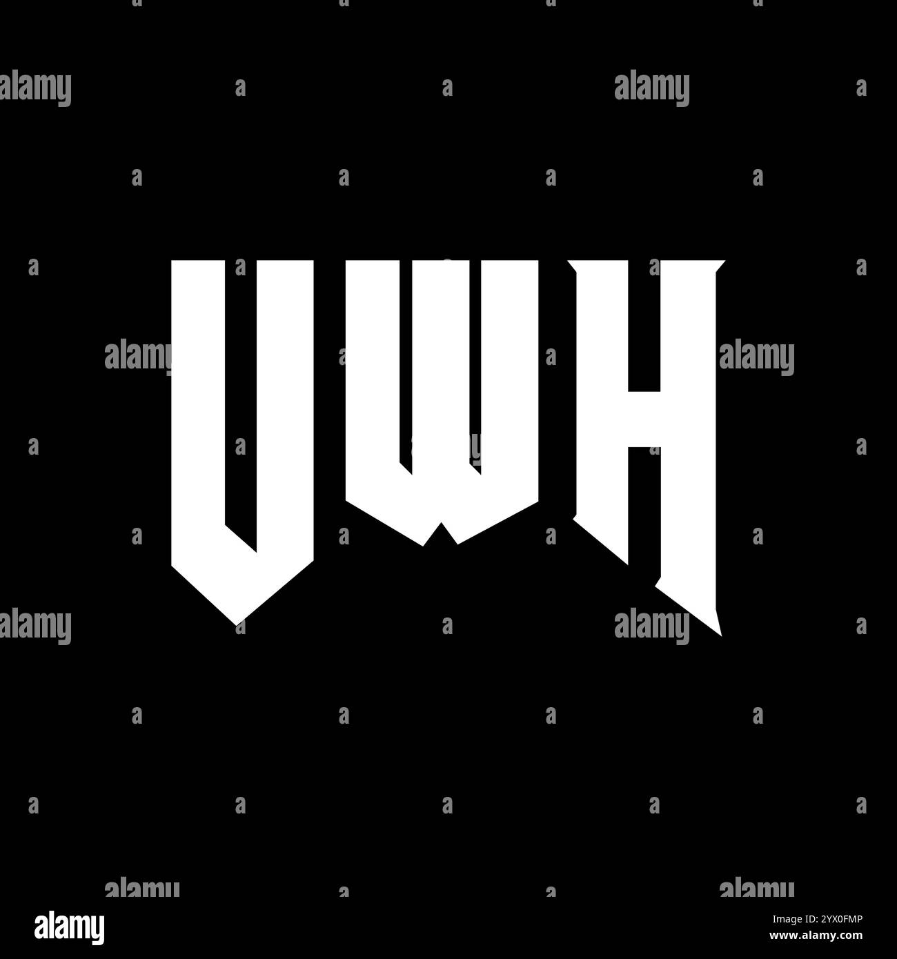UWH letter logo design for technology company. UWH logo design black ...