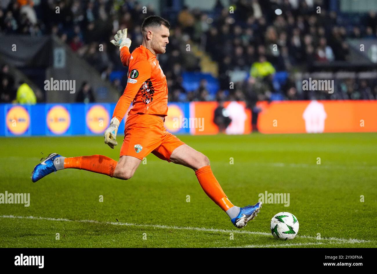 The New Saints goalkeeper Connor Roberts during the UEFA Europa ...