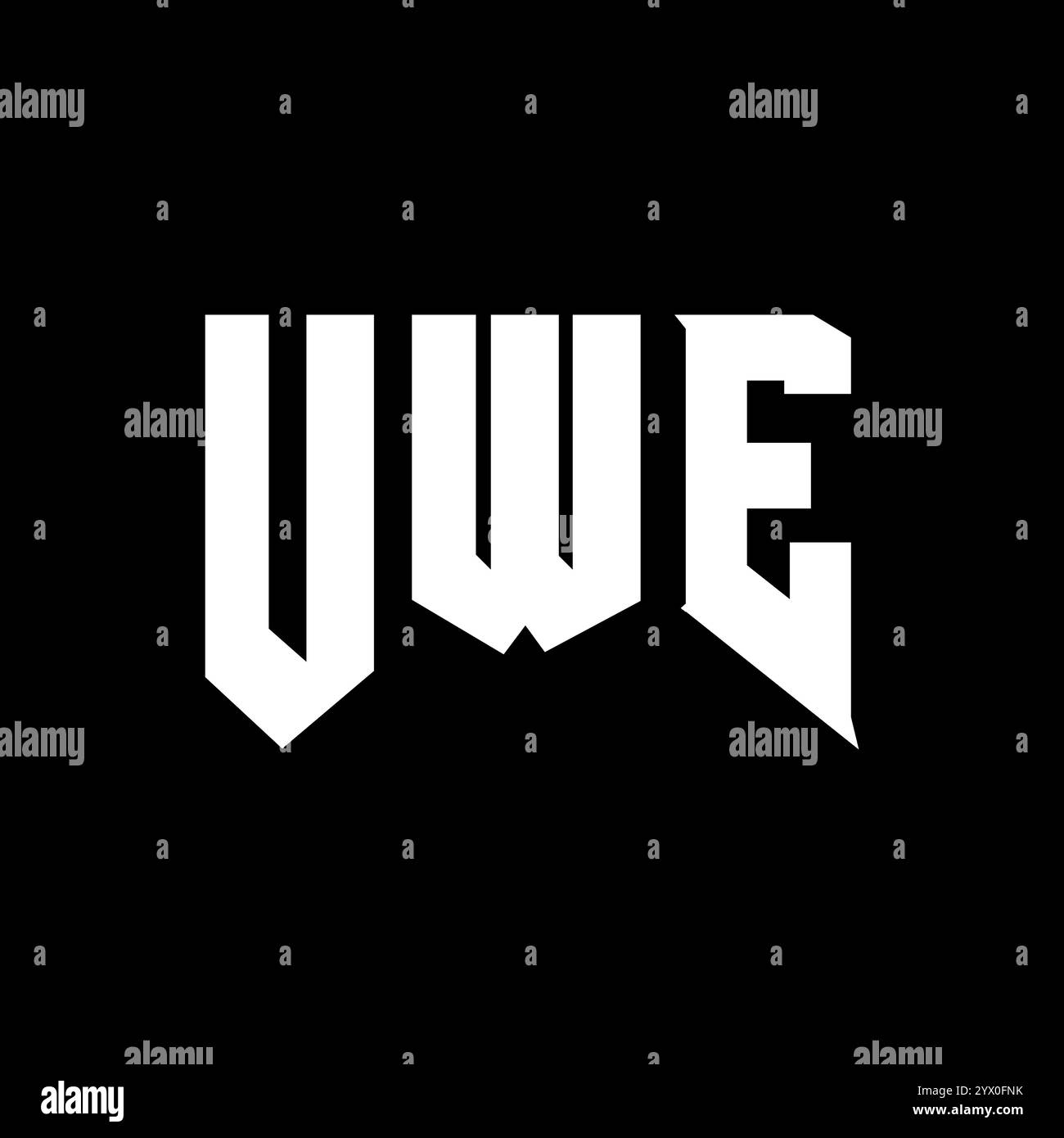 UWE letter logo design for technology company. UWE logo design black ...