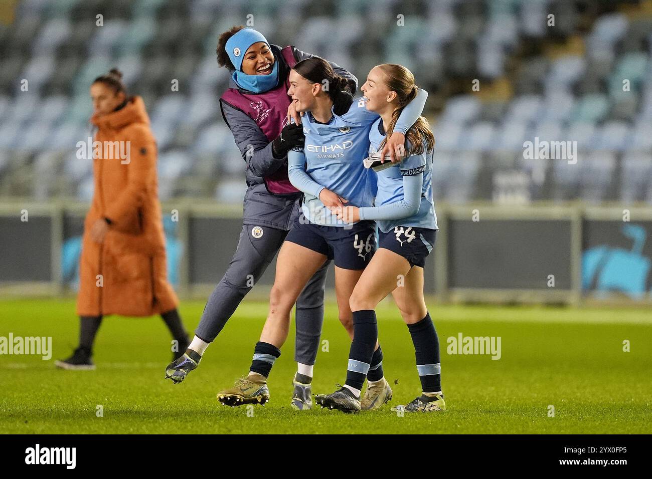 Manchester City's Lily Murphy (centre), Codie Thomas and Khiara Keating ...