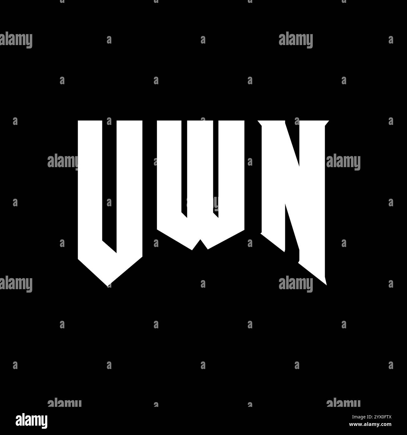 UWN letter logo design for technology company. UWN logo design black ...