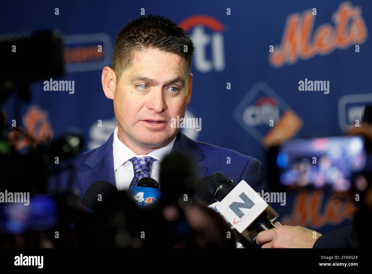 Queens, United States. 12th Dec, 2024. New York Mets manager Carlos ...