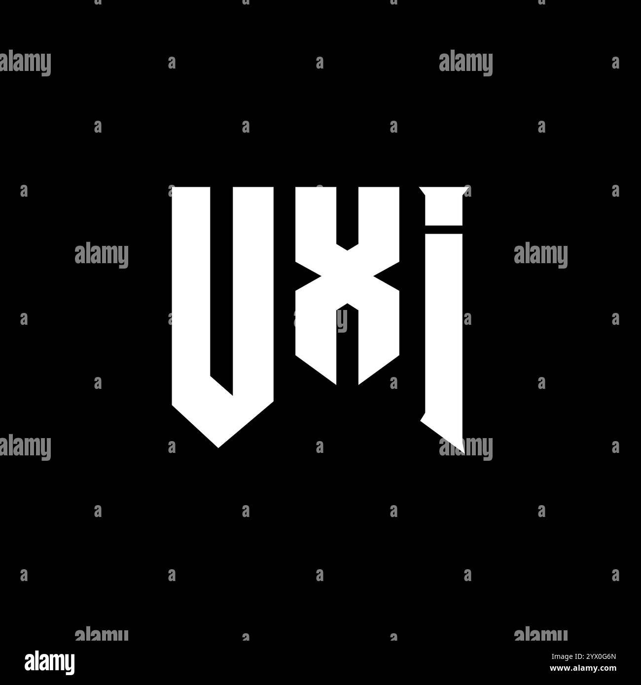 UXI letter logo design for technology company. UXI logo design black ...