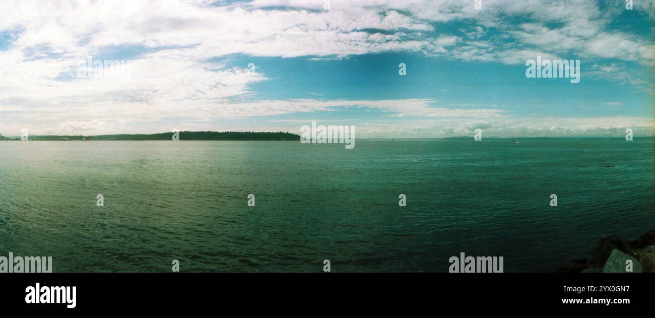 Panoramic image of the Puget Sound, Seattle, Pacific Northwest ...
