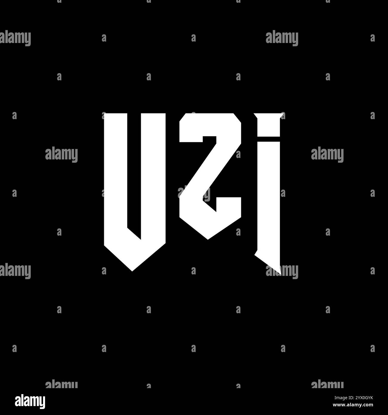 UZI letter logo design for technology company. UZI logo design black and white color combination ...