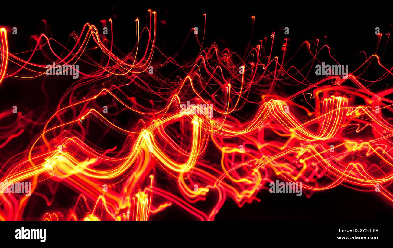 Abstract Wavy Light Patterns Created by Many Small Light Sources with ...