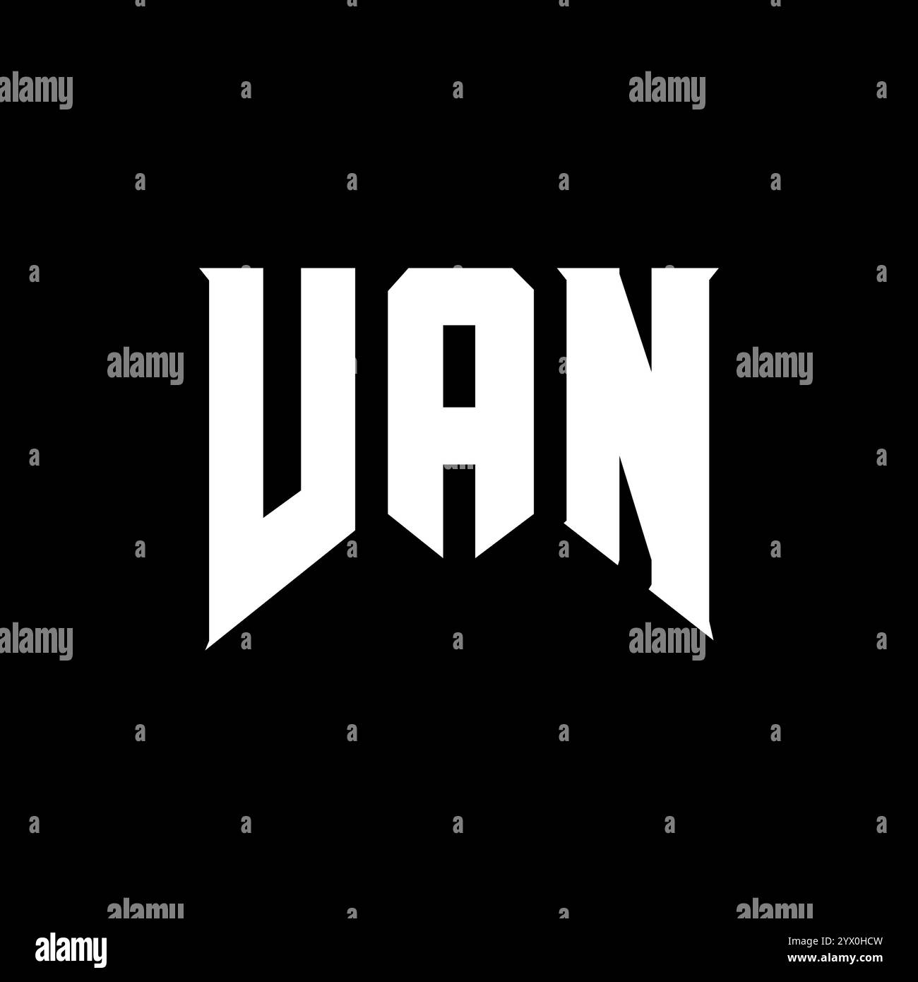 VAN letter logo design for technology company. VAN logo design black ...