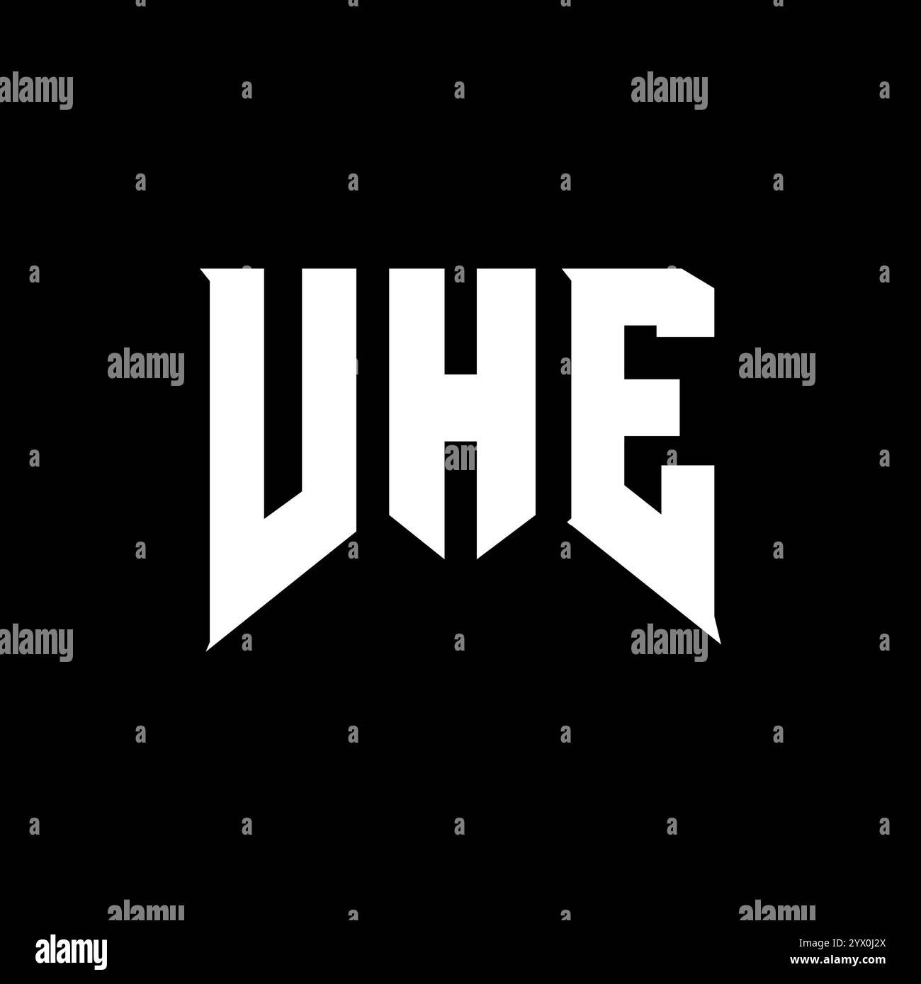 VHE letter logo design for technology company. VHE logo design black and white color combination ...