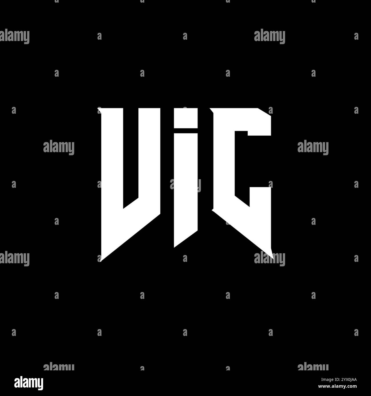 VIC letter logo design for technology company. VIC logo design black ...