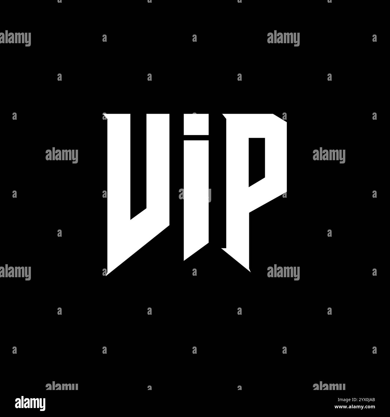 VIP letter logo design for technology company. VIP logo design black ...
