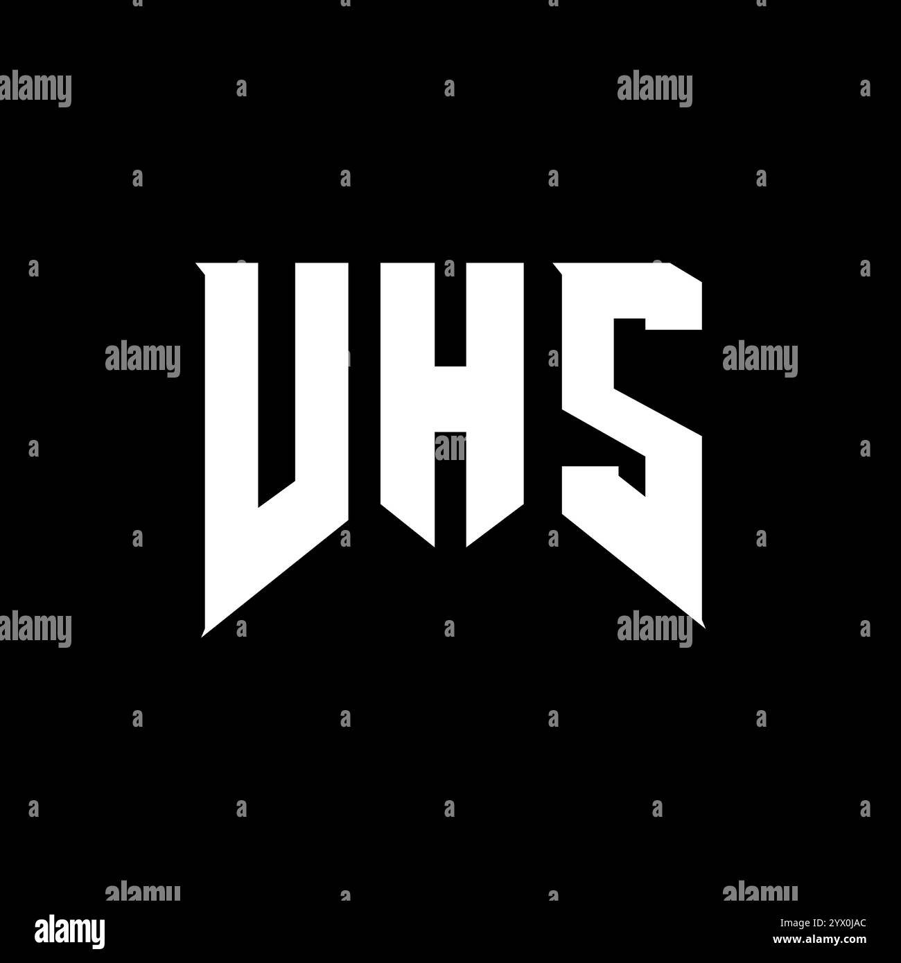 VHS letter logo design for technology company. VHS logo design black ...