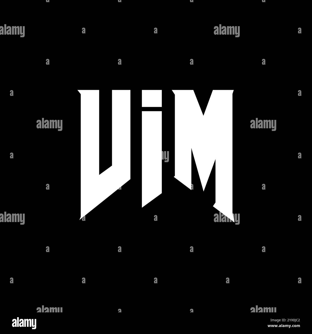 VIM letter logo design for technology company. VIM logo design black and white color combination ...