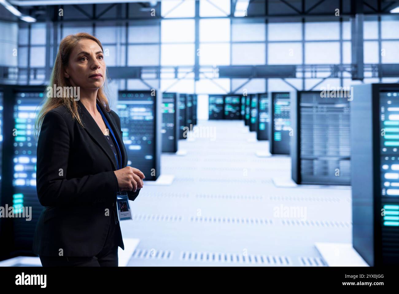 System administrator walking in server hi-res stock photography and ...