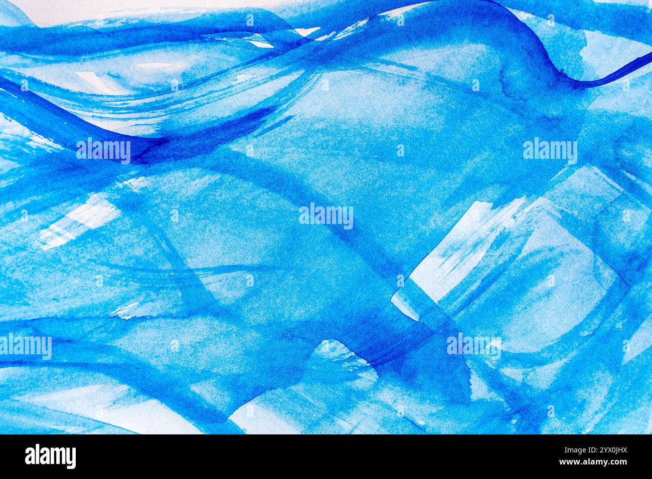 Blue watercolor stains and strokes useful for backgrounds Stock Photo ...