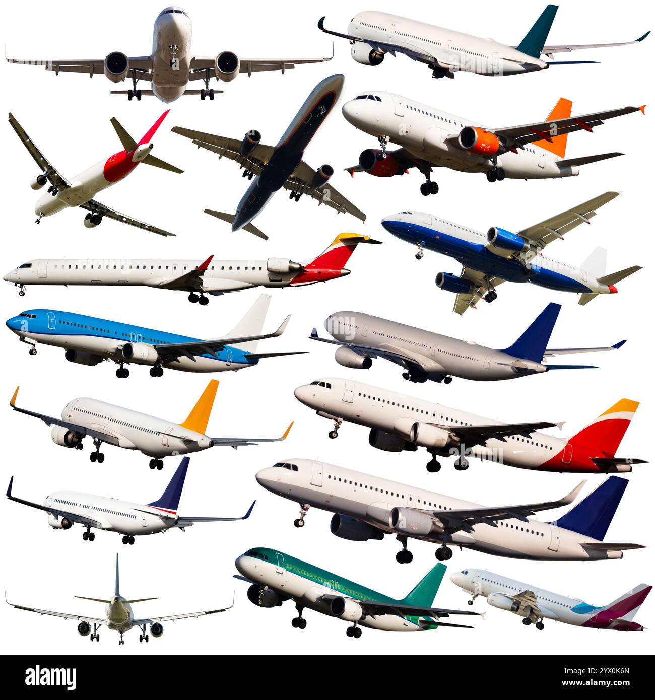 Collage of different passenger airplanes Stock Photo - Alamy