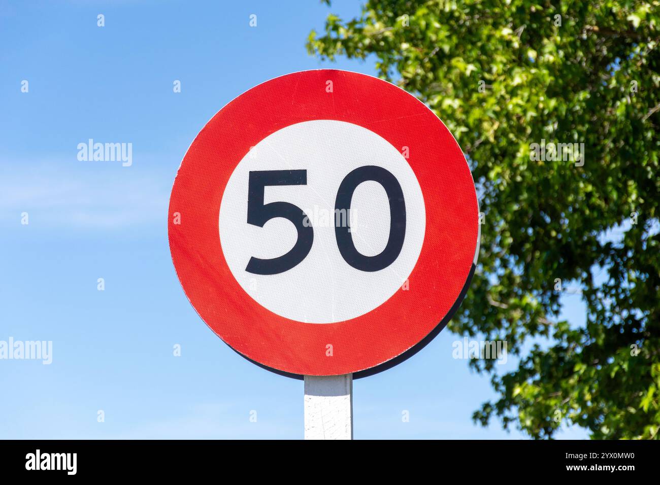 50 kms per hour sign, Main North Road, Kaiapoi, Canterbury, South ...