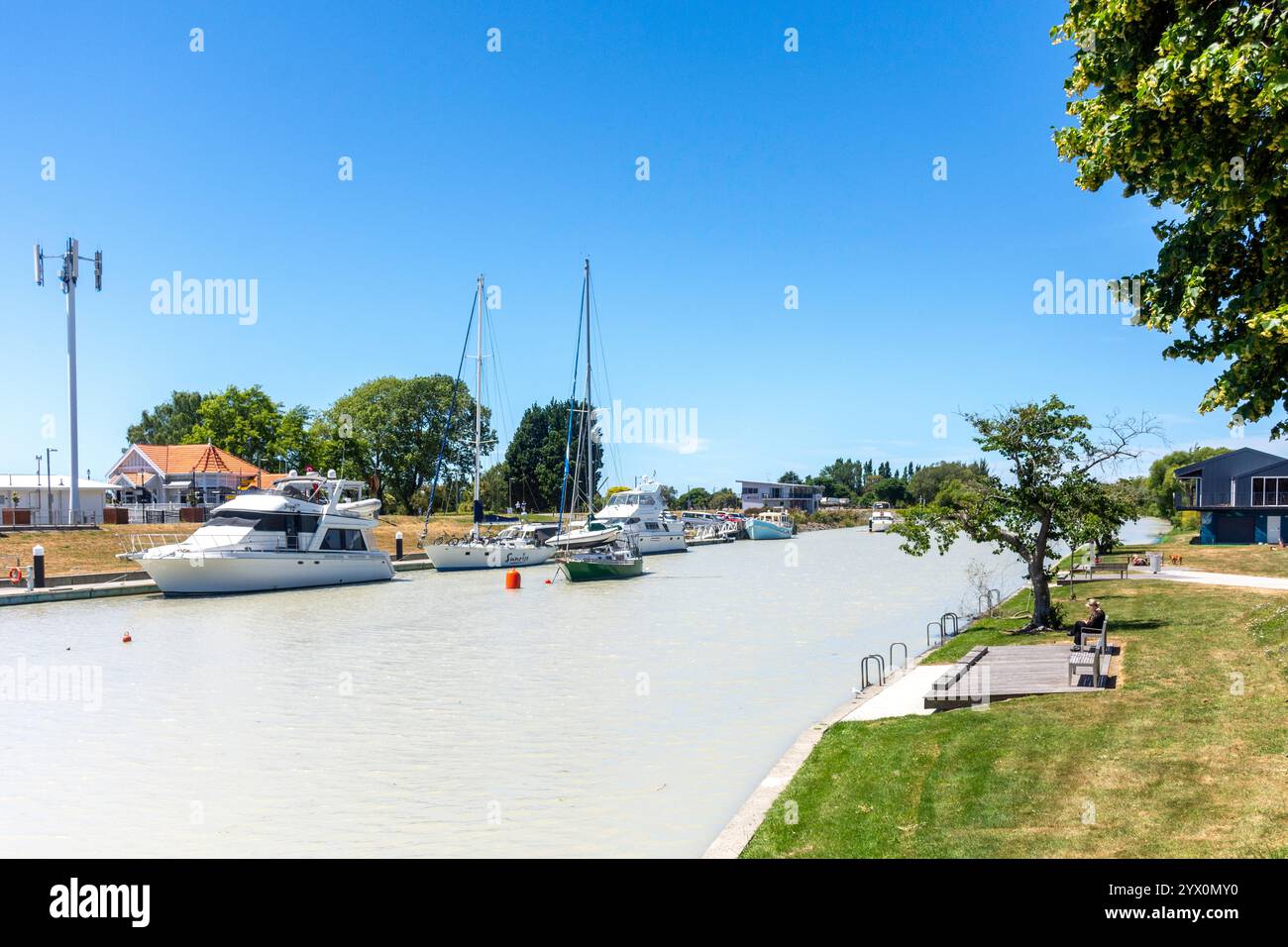 Kaiapoi River from Kaiapoi Bridge, Williams Street, Kaiapoi, Canterbury ...
