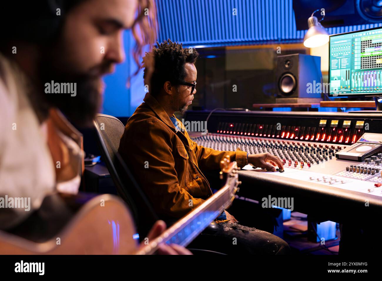 Skilled artist guitarist recording hi-res stock photography and images ...