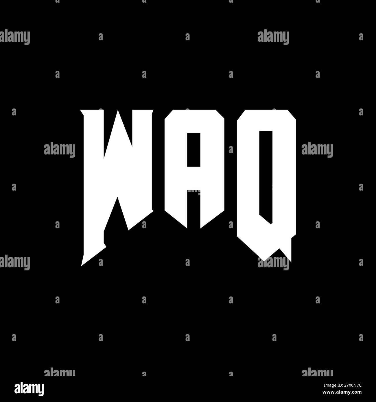 WAQ letter logo design for technology company. WAQ logo design black and white color combination ...