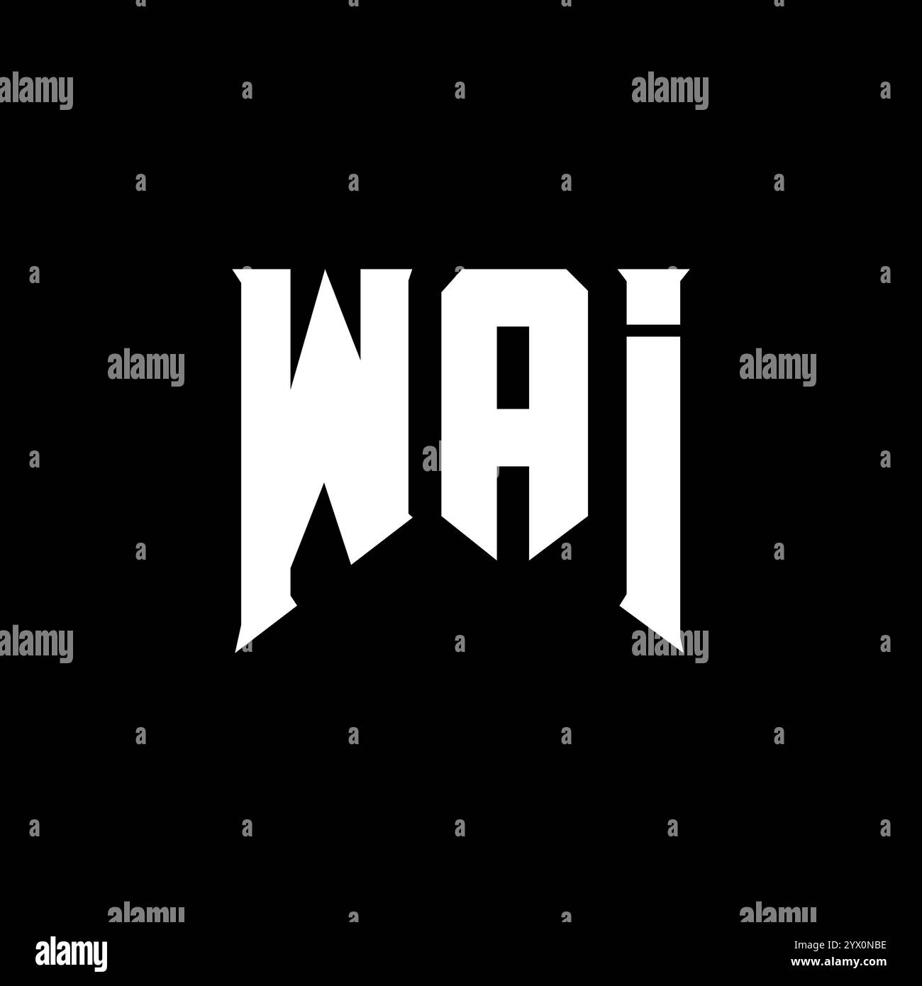 WAI letter logo design for technology company. WAI logo design black ...