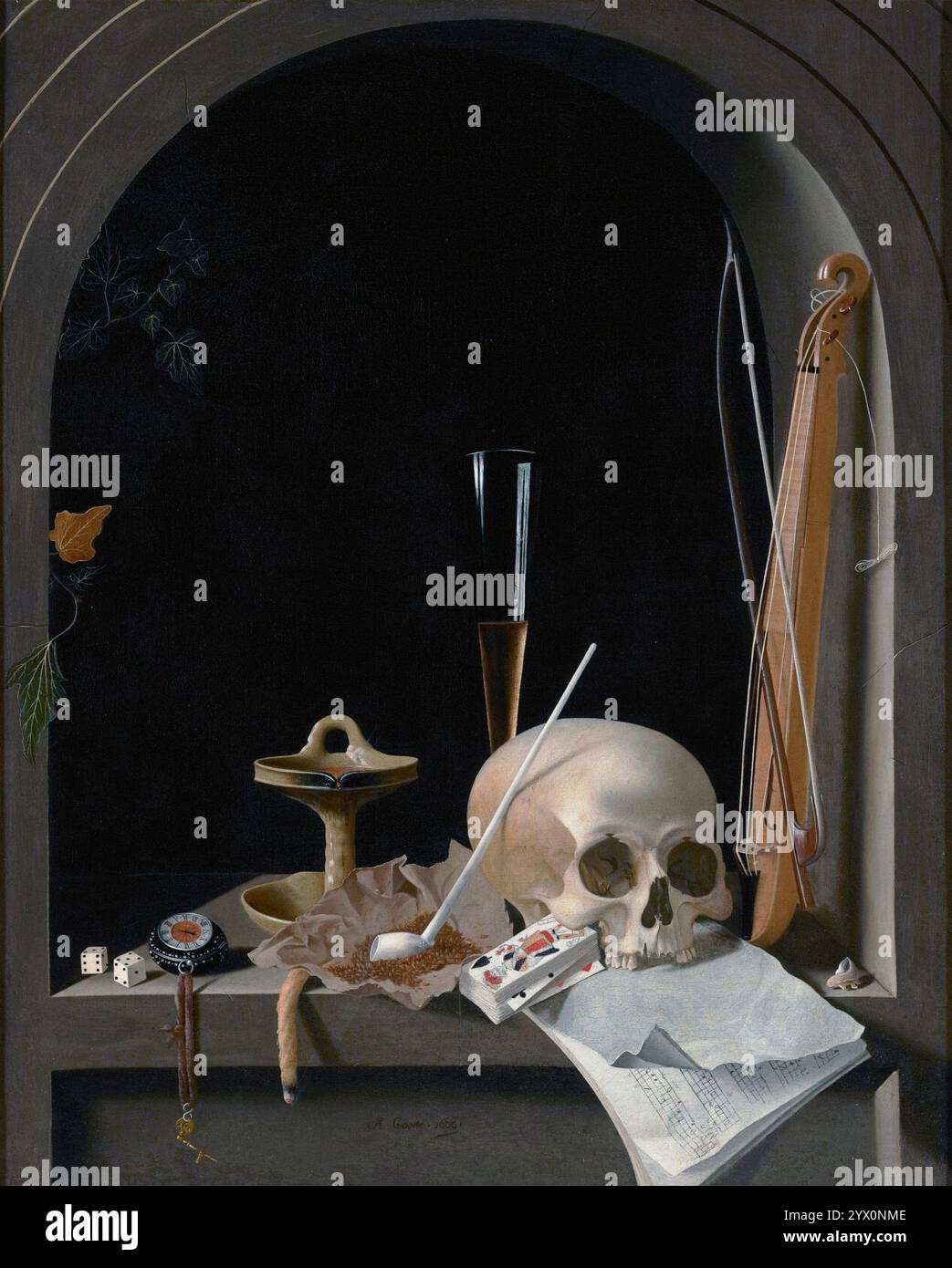 Adriaen Coorte - Vanitas still life in a niche Stock Photo - Alamy