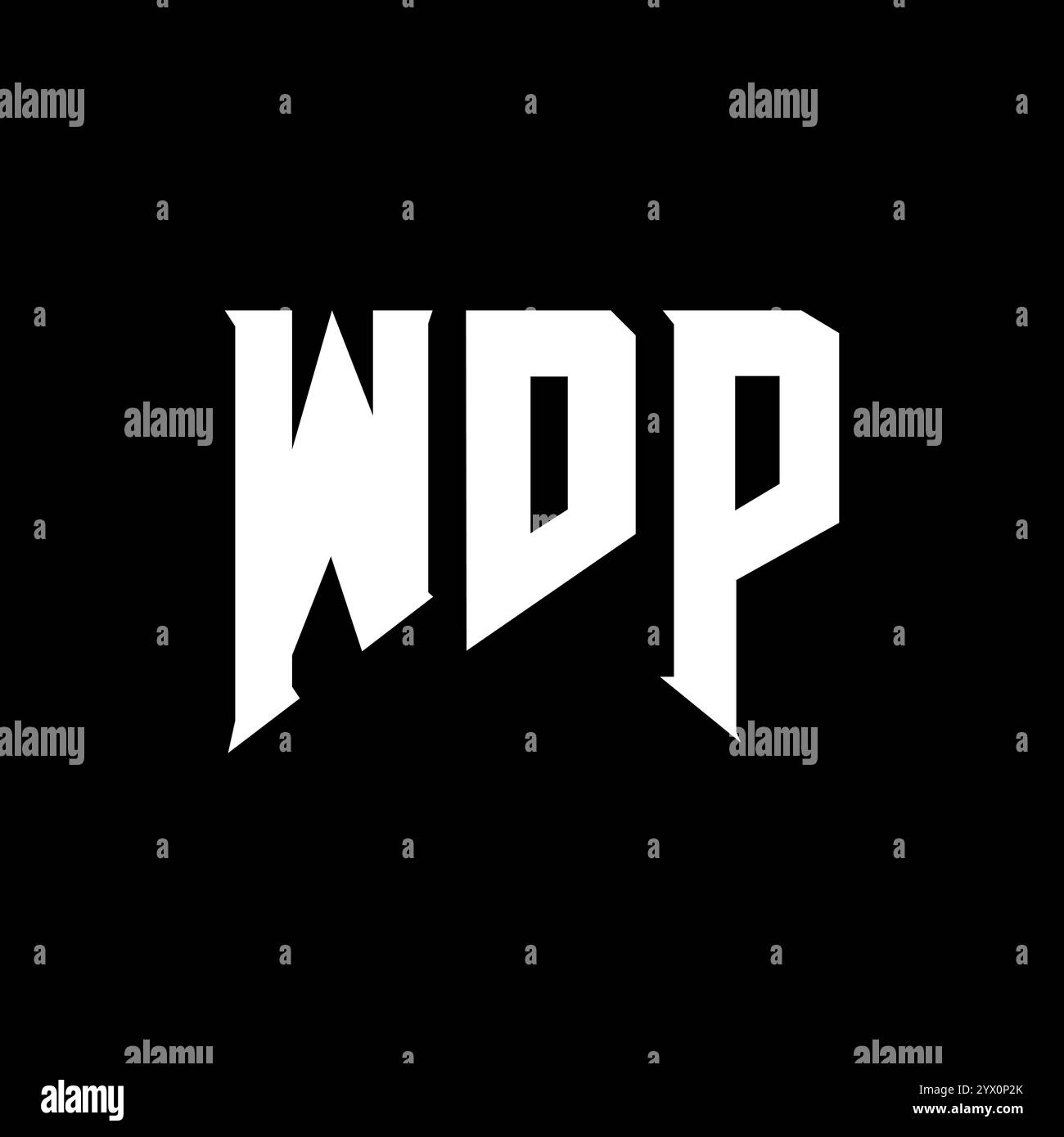 WDP letter logo design for technology company. WDP logo design black and white color combination ...