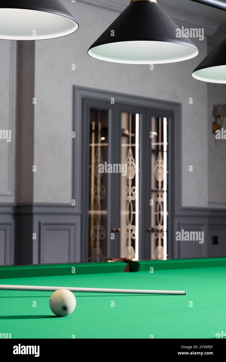 Chic and Modern Pool Table Setup in a Contemporary Styled Room for ...