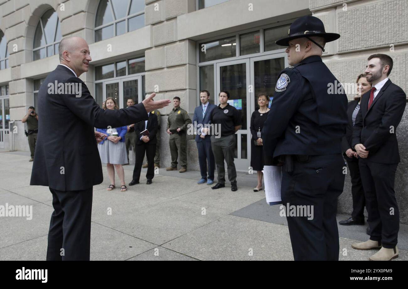 Ceremony to raise the Pride Flag outside of CBP Headquarters in ...