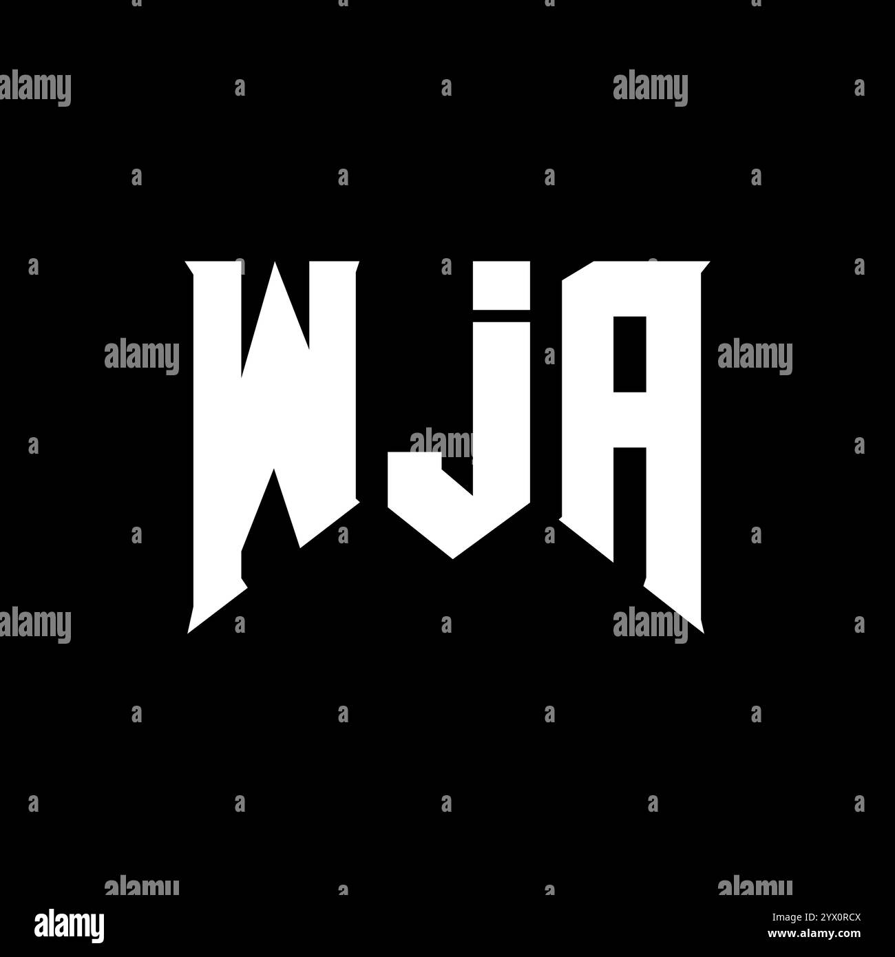 WJA letter logo design for technology company. WJA logo design black ...