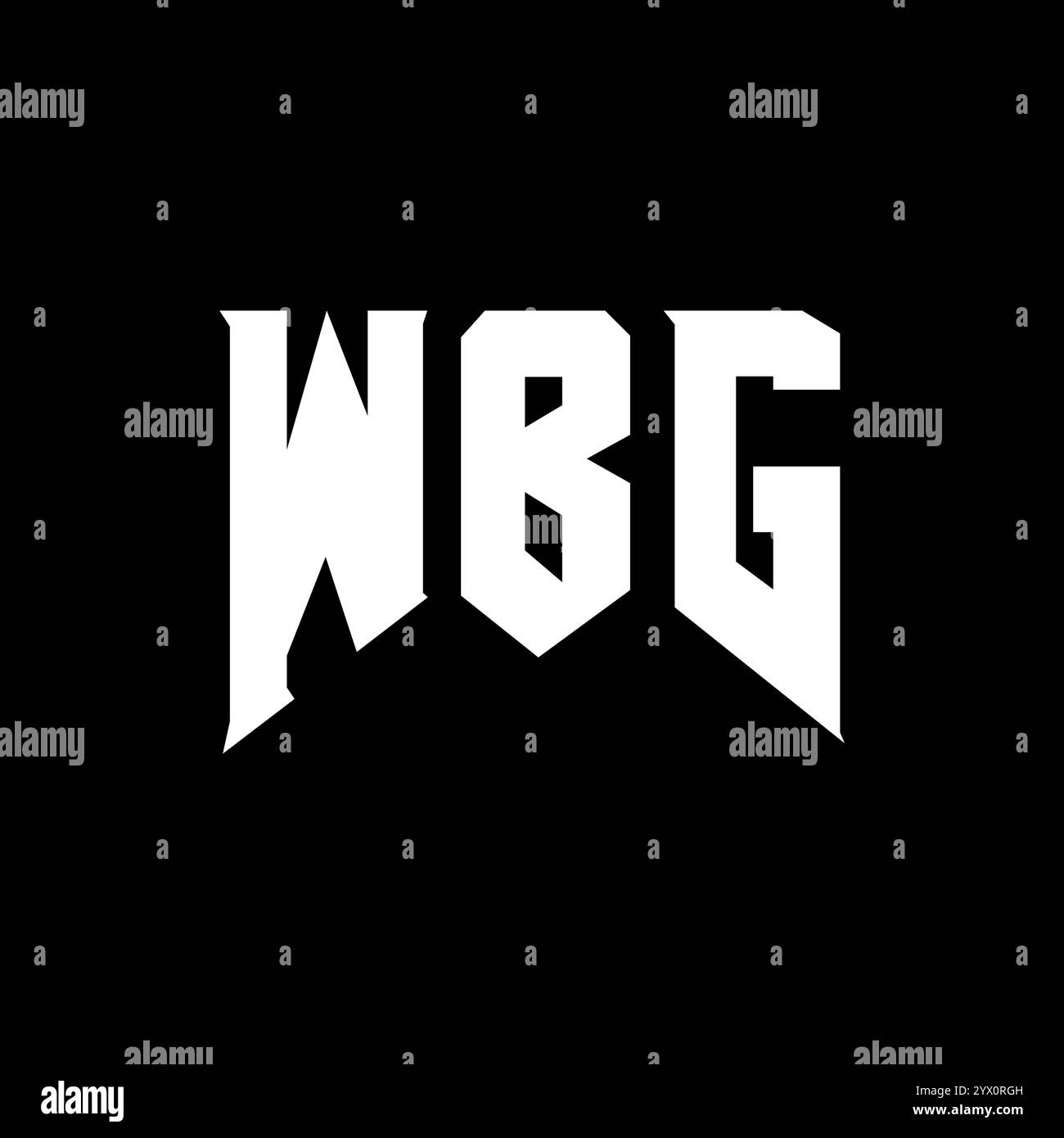 WBG letter logo design for technology company. WBG logo design black and white color combination ...