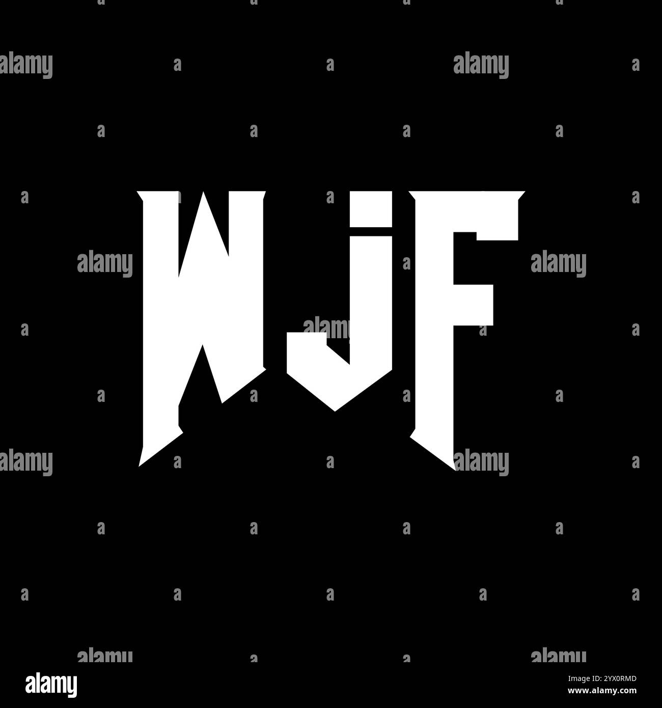 WJF letter logo design for technology company. WJF logo design black ...