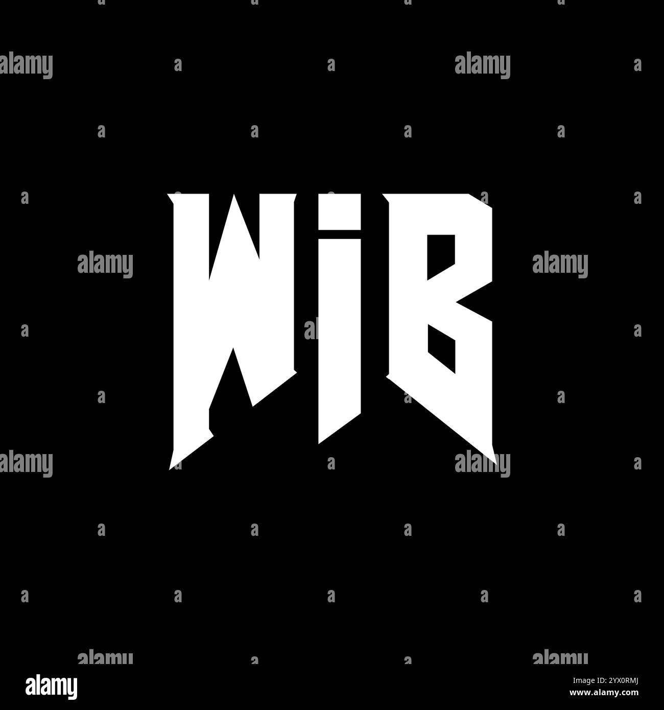 WIB letter logo design for technology company. WIB logo design black ...