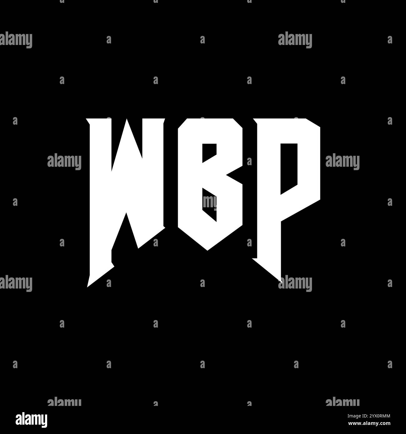 WBP letter logo design for technology company. WBP logo design black and white color combination ...