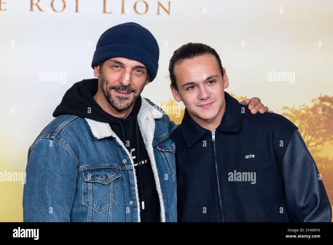 Paris, France. 12th Dec, 2024. Tomer Sisley and Dino Zeitoun-Sisley attends the Mufasa Premiere ...