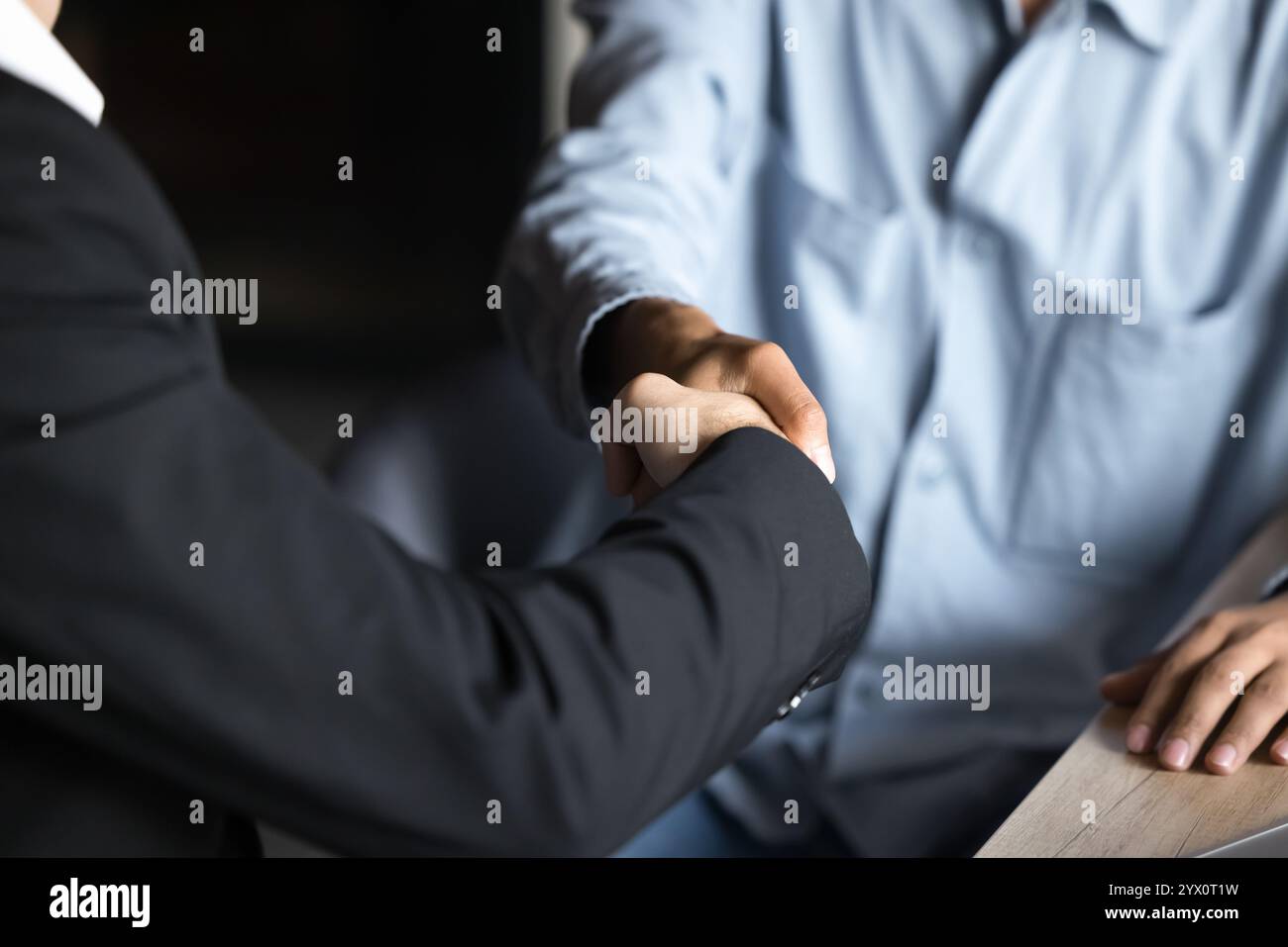 Closeup handshake employees company hi-res stock photography and images ...