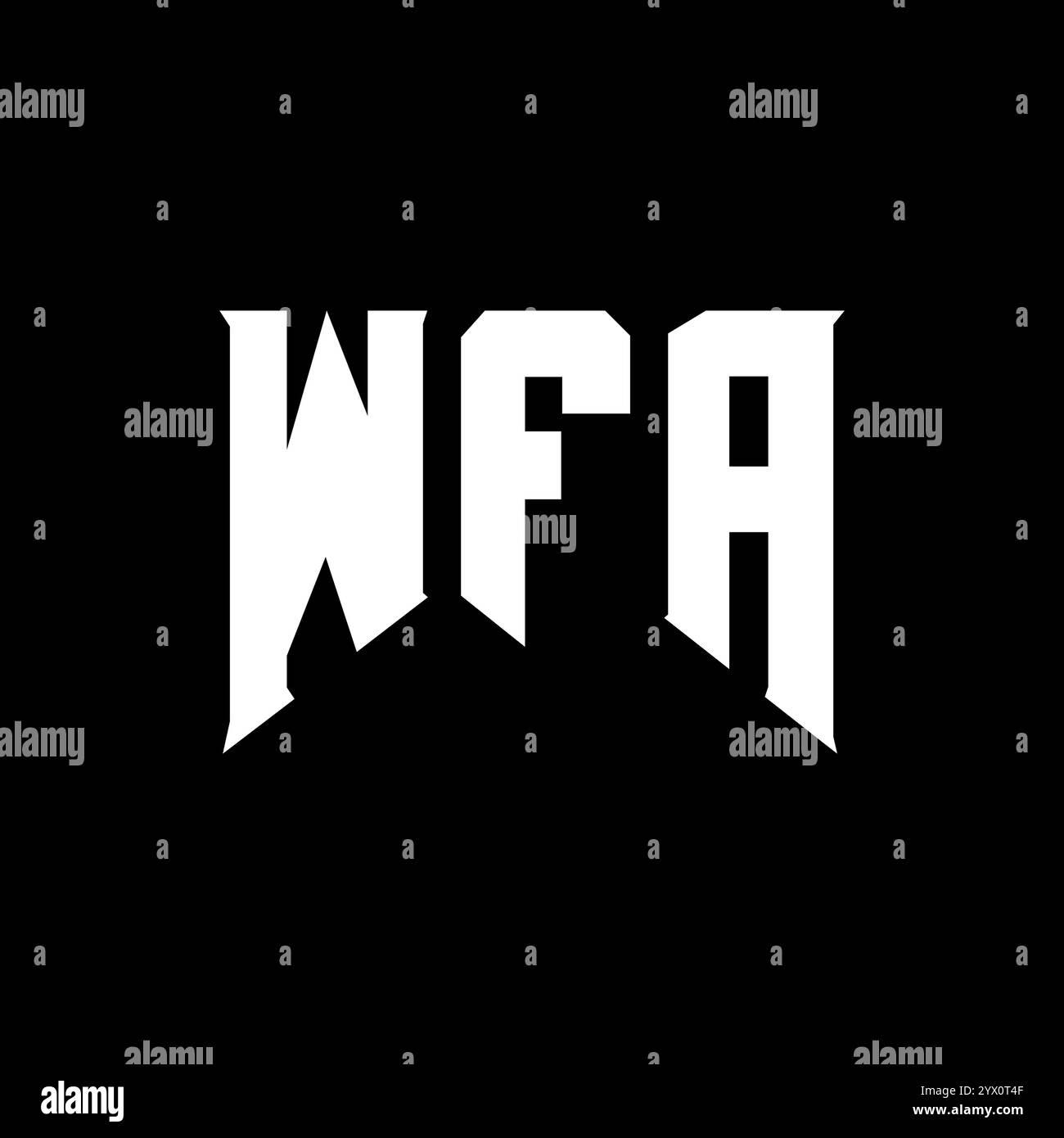 WFA letter logo design for technology company. WFA logo design black and white color combination ...