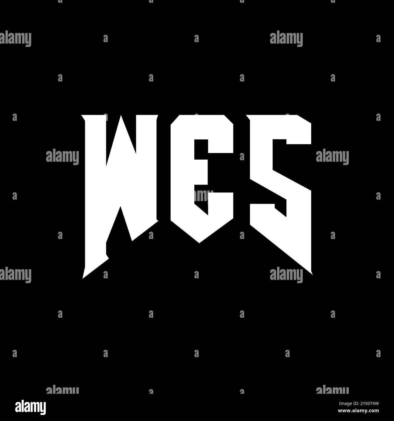 WES letter logo design for technology company. WES logo design black and white color combination ...