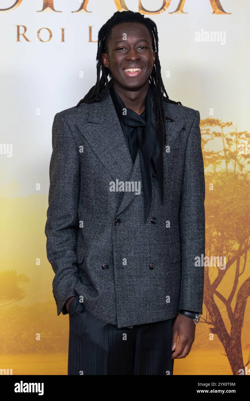 Paris, France. 12th Dec, 2024. Mory Sacko attends the Mufasa Premiere ...