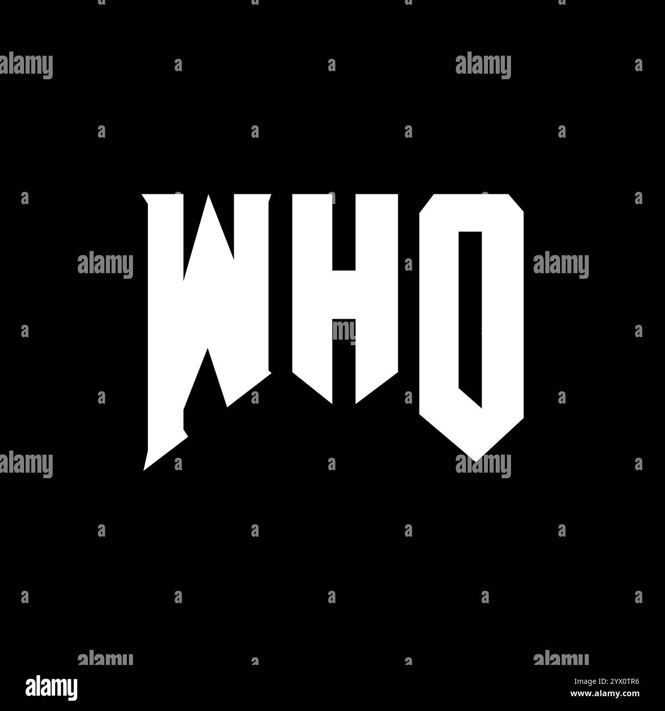 WHO letter logo design for technology company. WHO logo design black ...