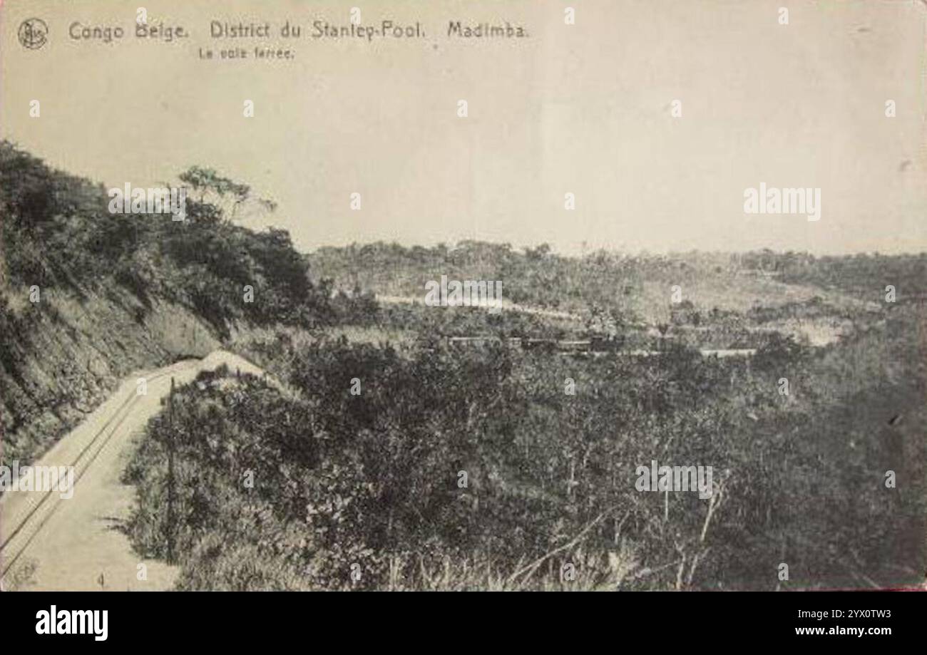 Congo Belge. District du Stanley-Pool. Madimba. La voie ferrée Stock ...