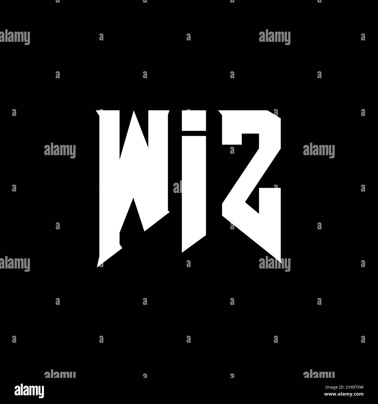 WIZ letter logo design for technology company. WIZ logo design black and white color combination ...