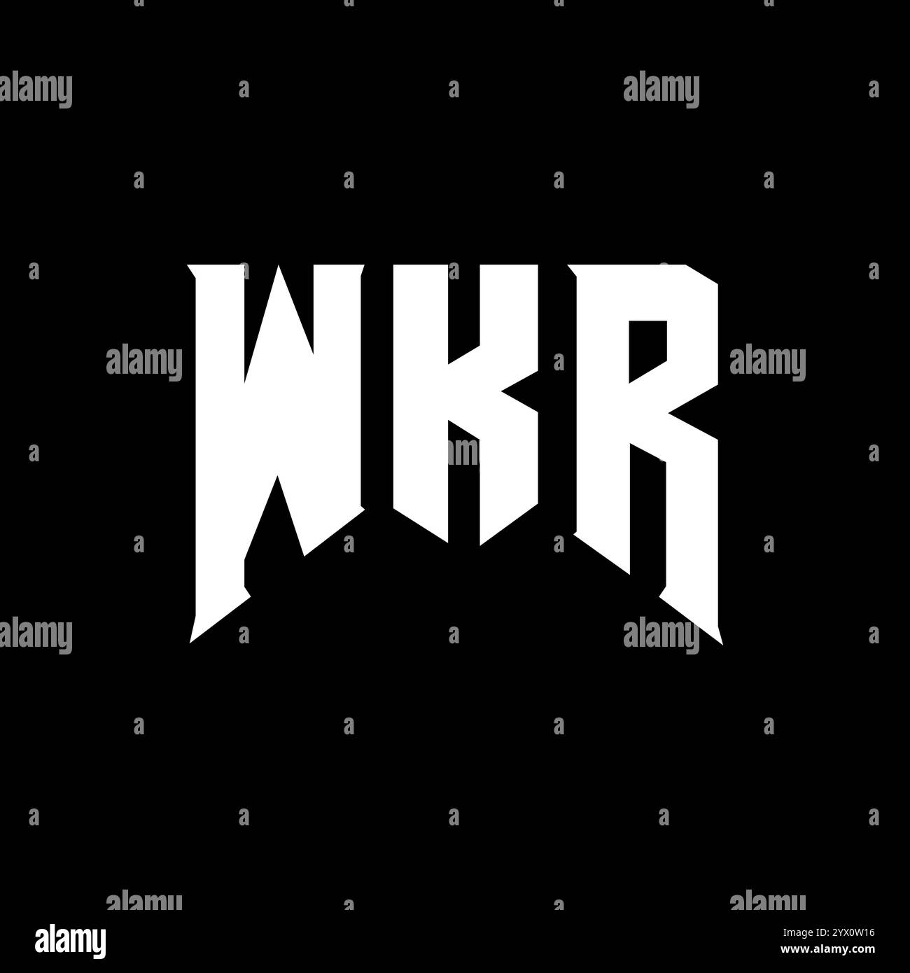 WKR letter logo design for technology company. WKR logo design black ...