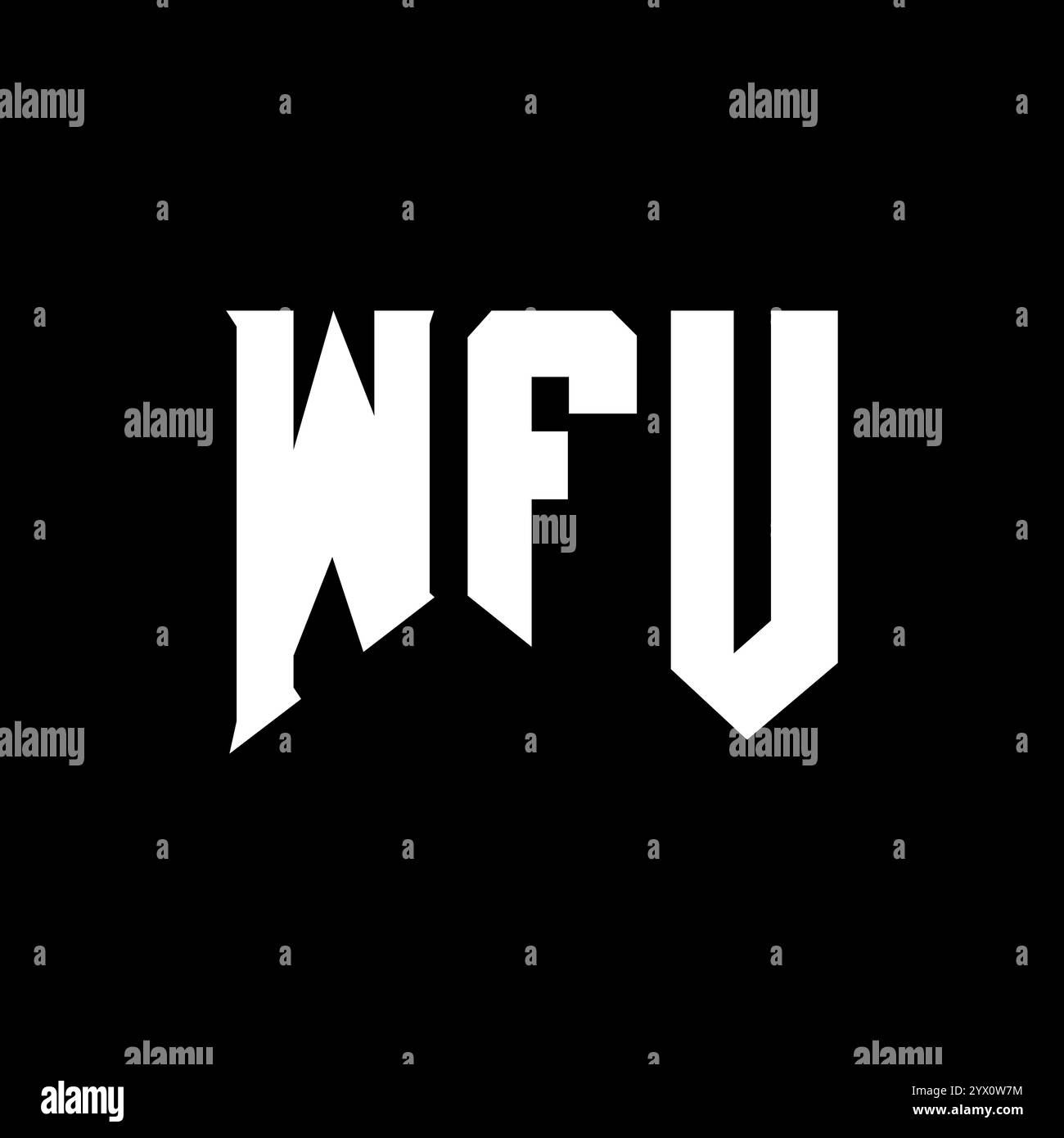 WFU letter logo design for technology company. WFU logo design black ...
