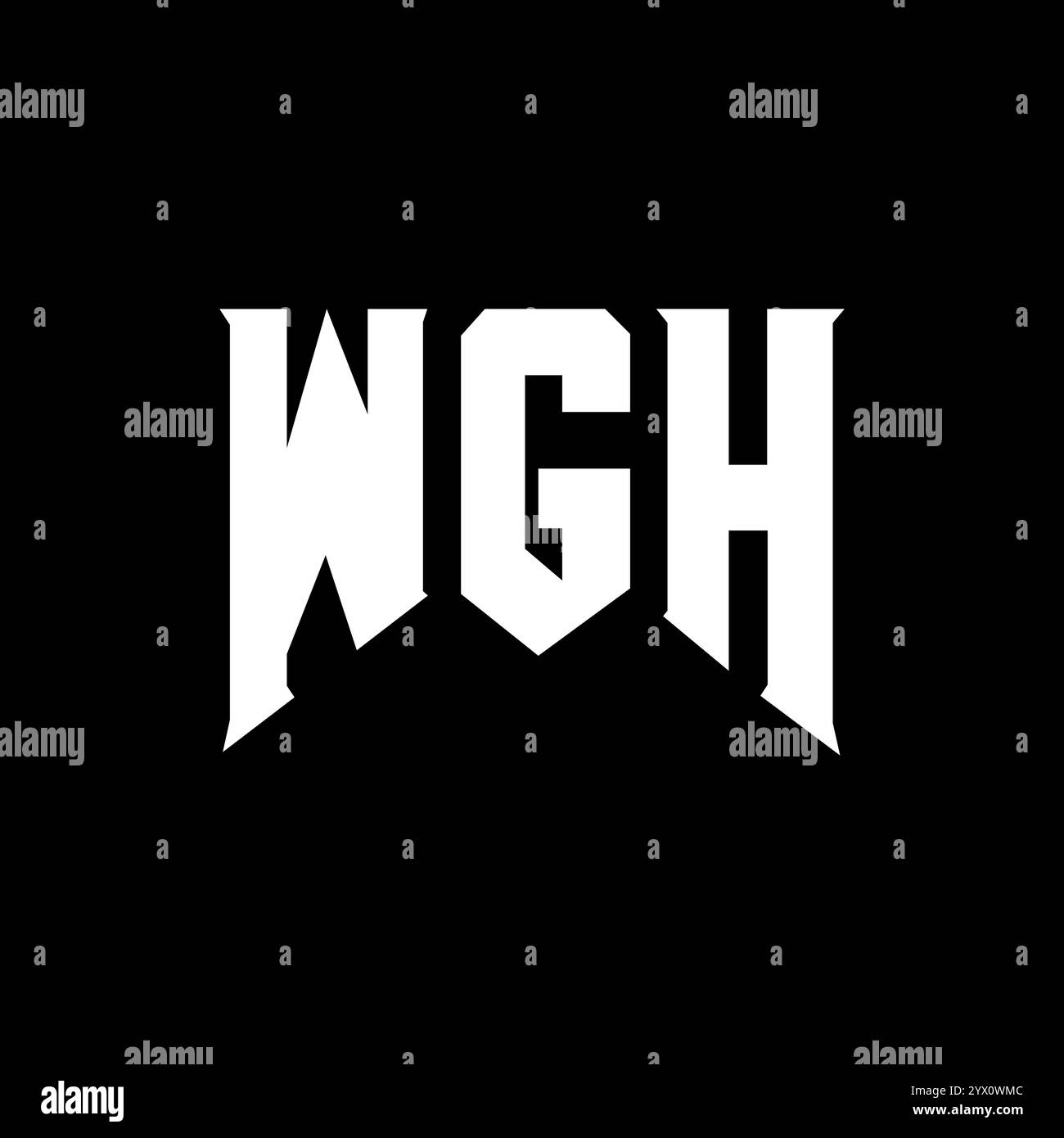 WGH letter logo design for technology company. WGH logo design black ...